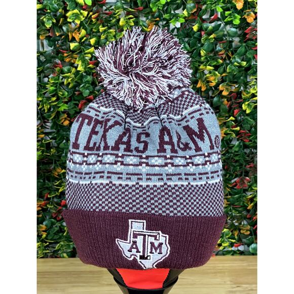 adidas | Accessories | Adidas Texas Am Aggies Logo Snow Ball Beanie Hat ...
